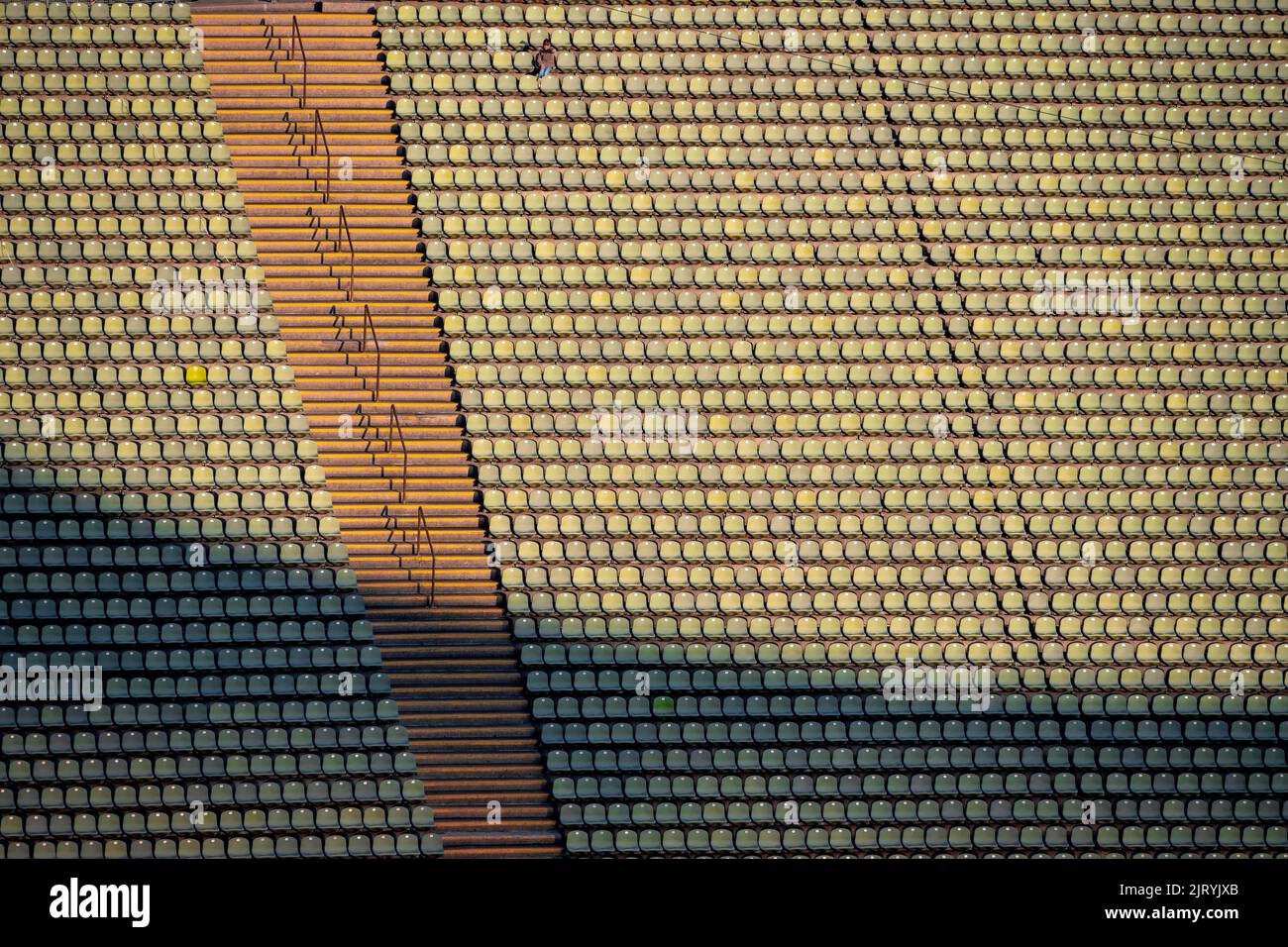 Detail, stairs and rows of seats, Olympic Stadium, Olympic Park, Munich ...