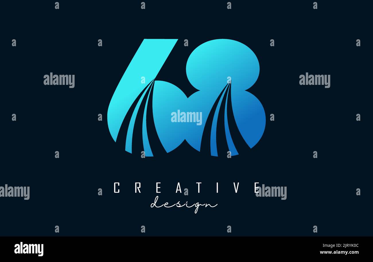 Creative number 68 6 8 logo with leading lines and road concept design ...