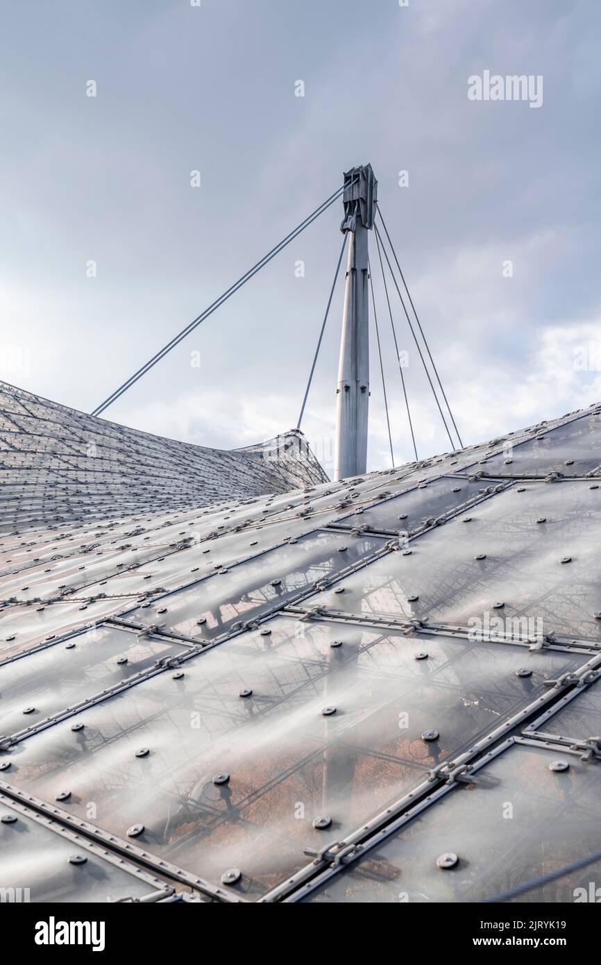 Supports and panels on the tent roof of the Olympic Stadium, Olympic ...