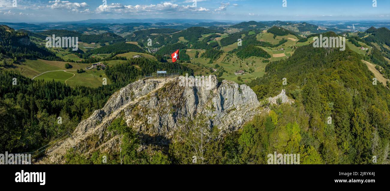 Aerial view in jura mountains in switzerland hi-res stock photography ...