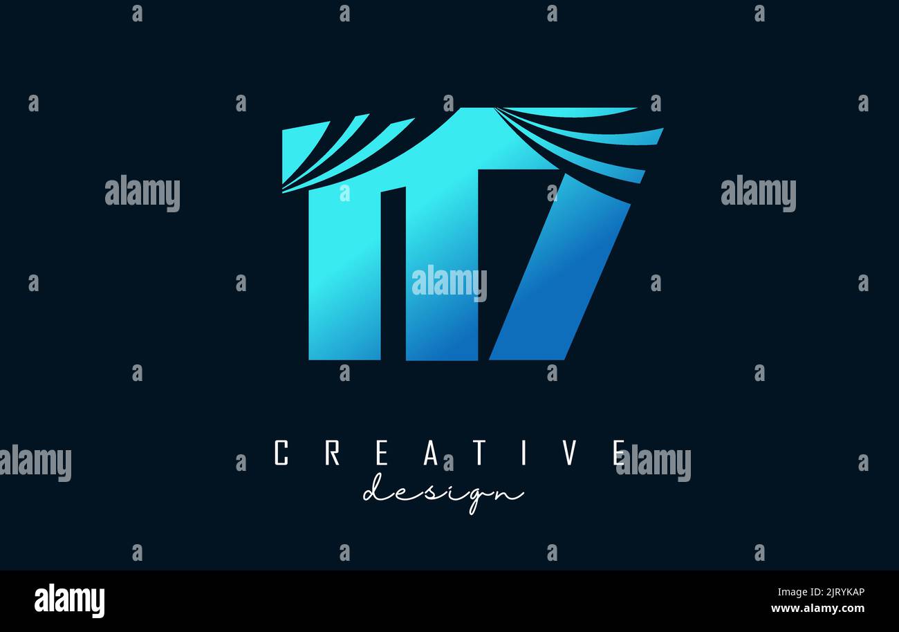 Creative number 117 logo with leading lines and road concept design ...