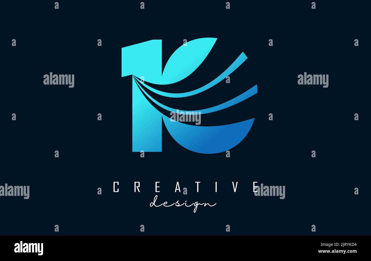 Creative number 10 logo with leading lines and road concept design ...