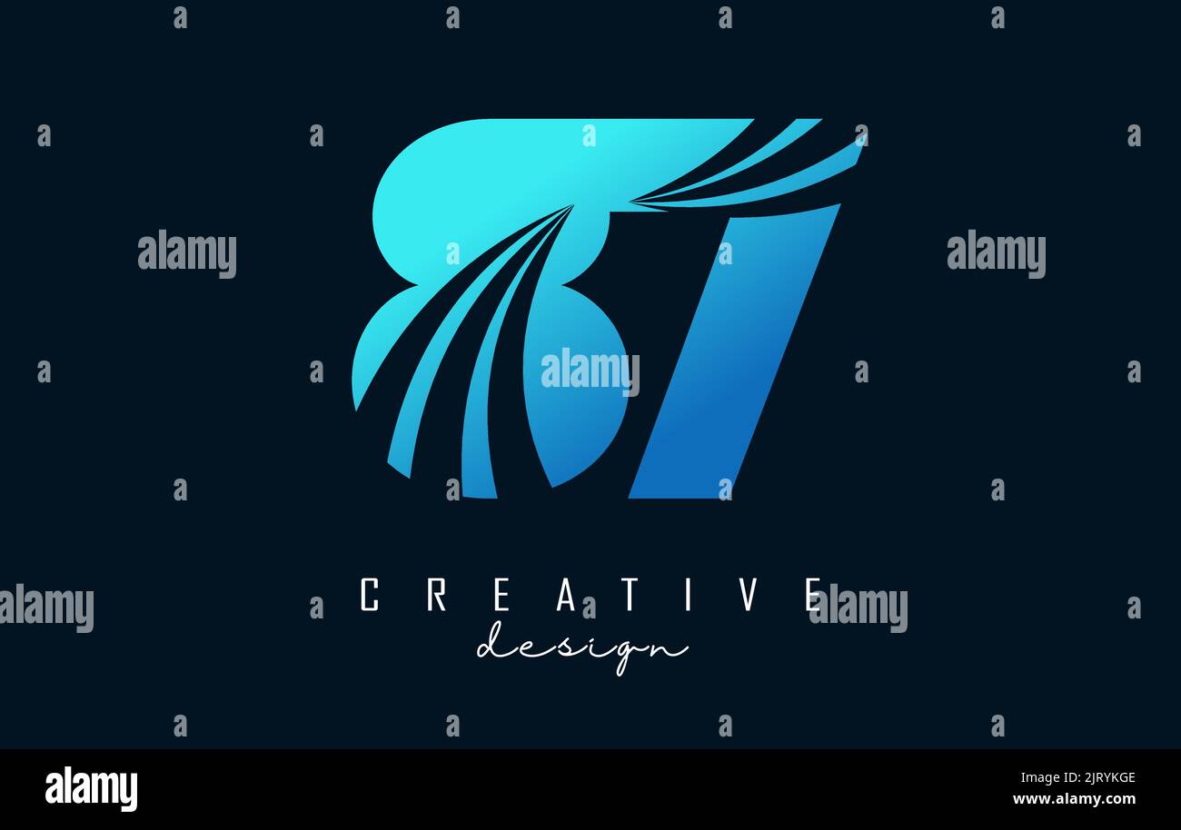 Creative number 87 8 7 logo with leading lines and road concept design ...