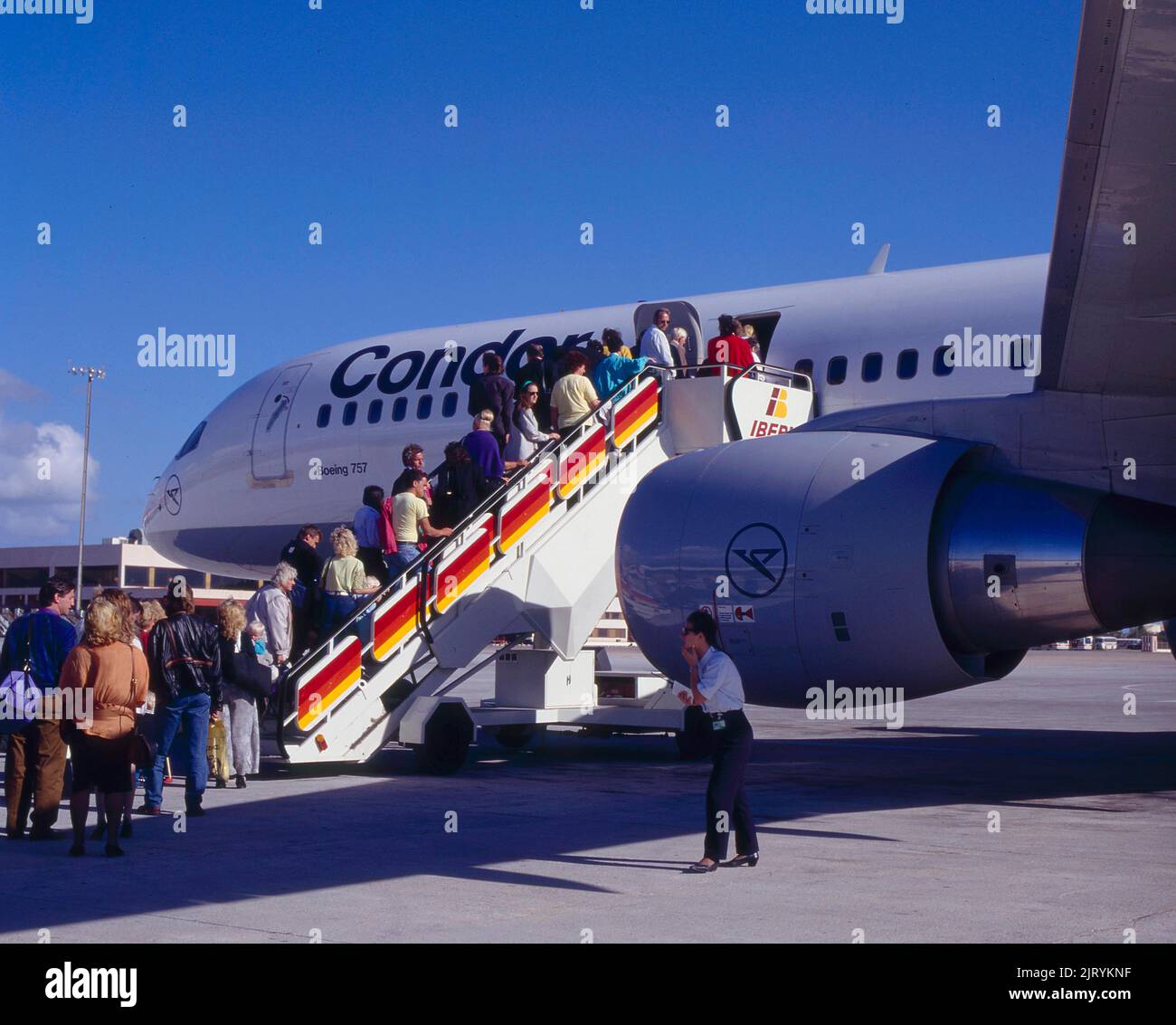 Boarding Jet, Condor Boeing, 757 Ibiza Island Spain Stock Photo - Alamy
