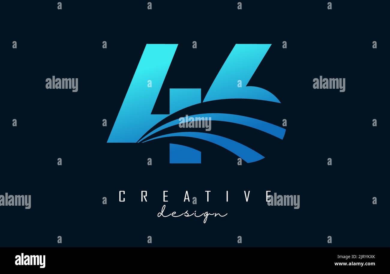 Creative number 46 4 6 logo with leading lines and road concept design ...