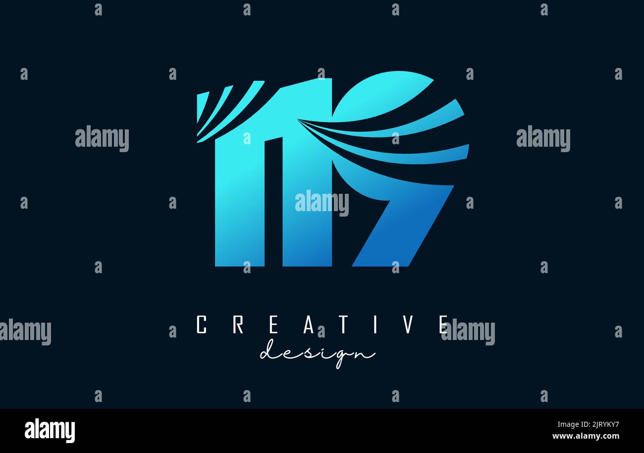 Creative number 119 logo with leading lines and road concept design ...