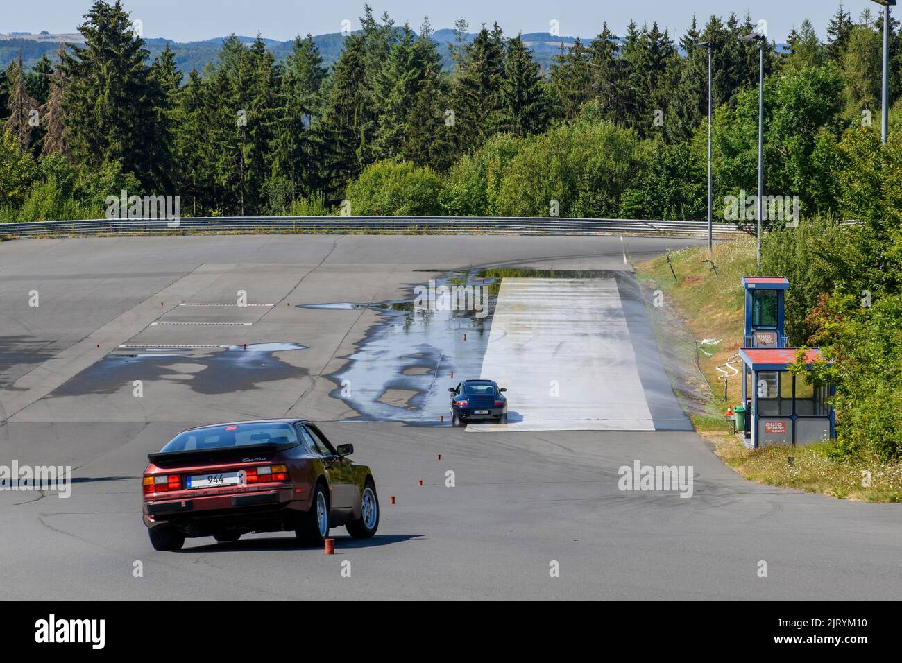 Historic sports car Porsche 944 Turbo Oldtimer Classic Car drives ...