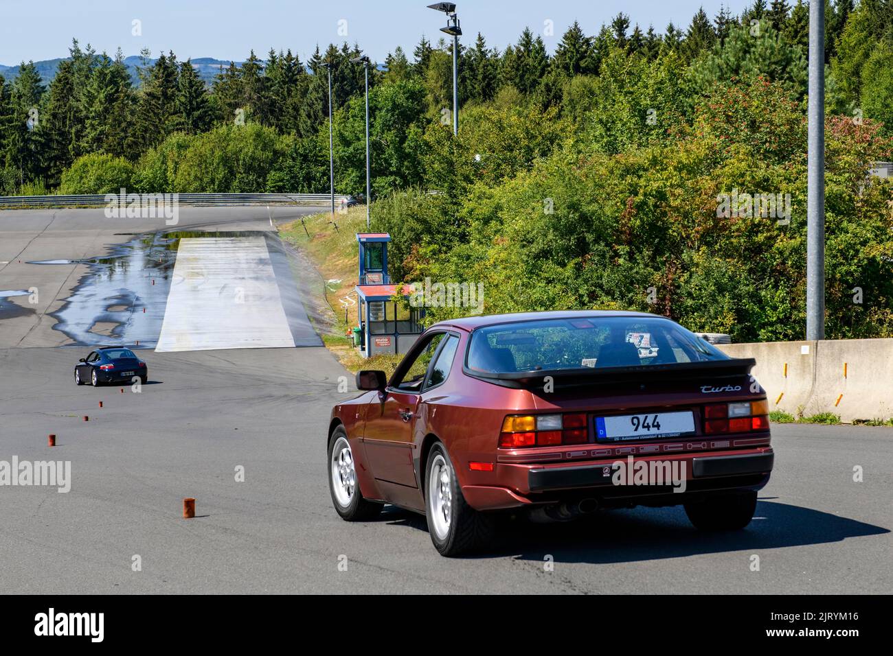 Historic sports car Porsche 944 Turbo Oldtimer Classic Car starts to ...