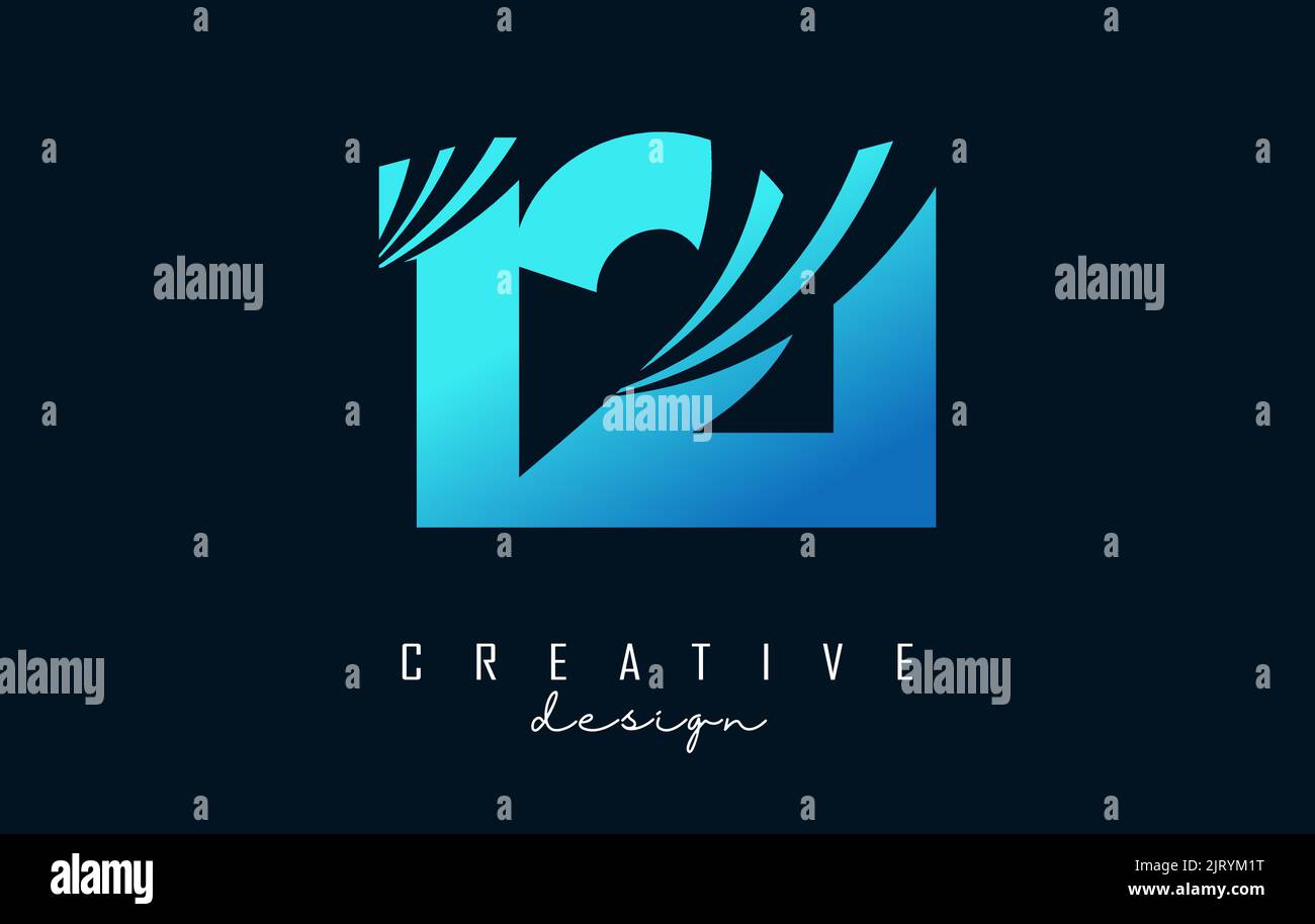 Creative number 121 logo with leading lines and road concept design ...