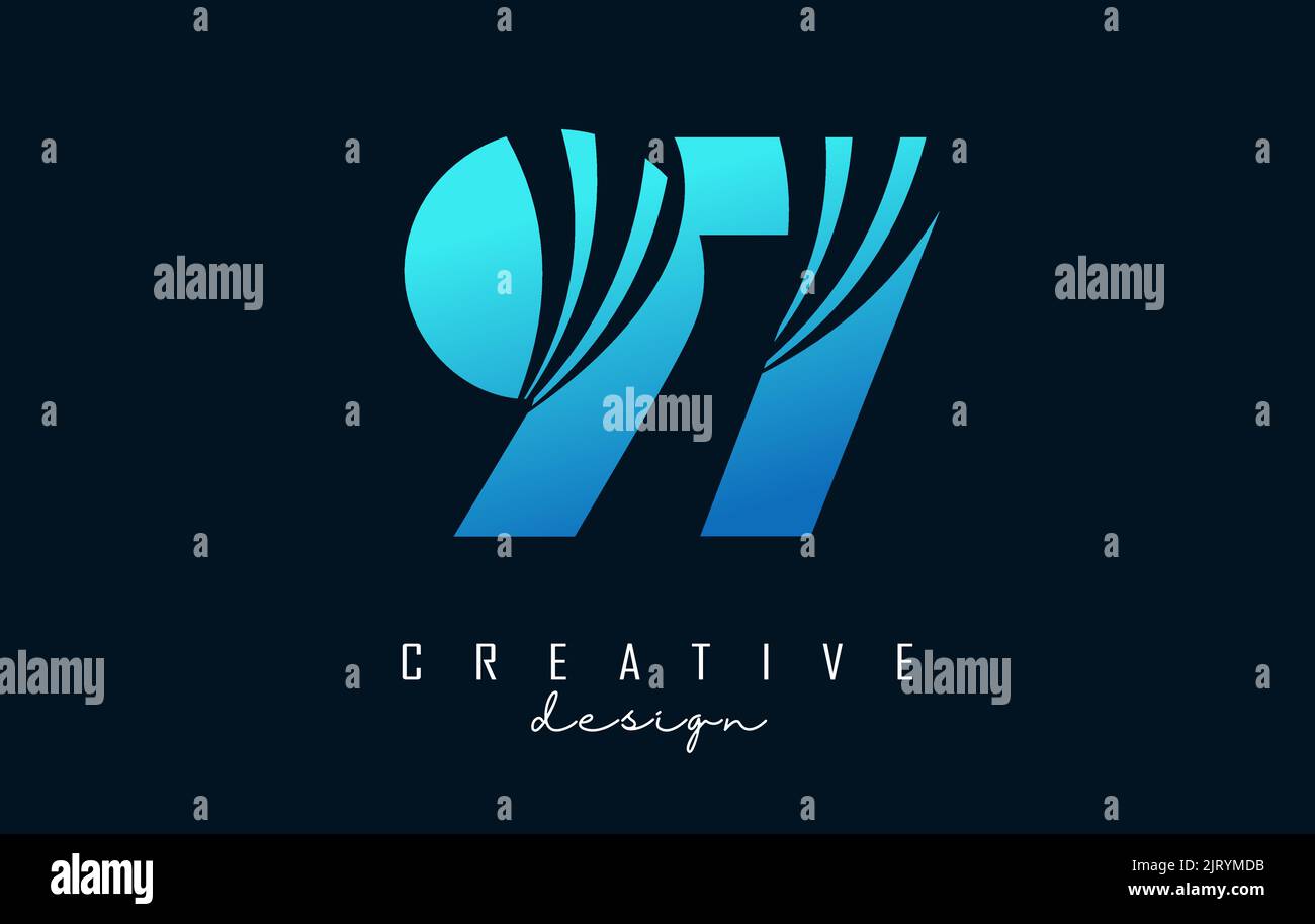 Creative number 97 9 7 logo with leading lines and road concept design ...