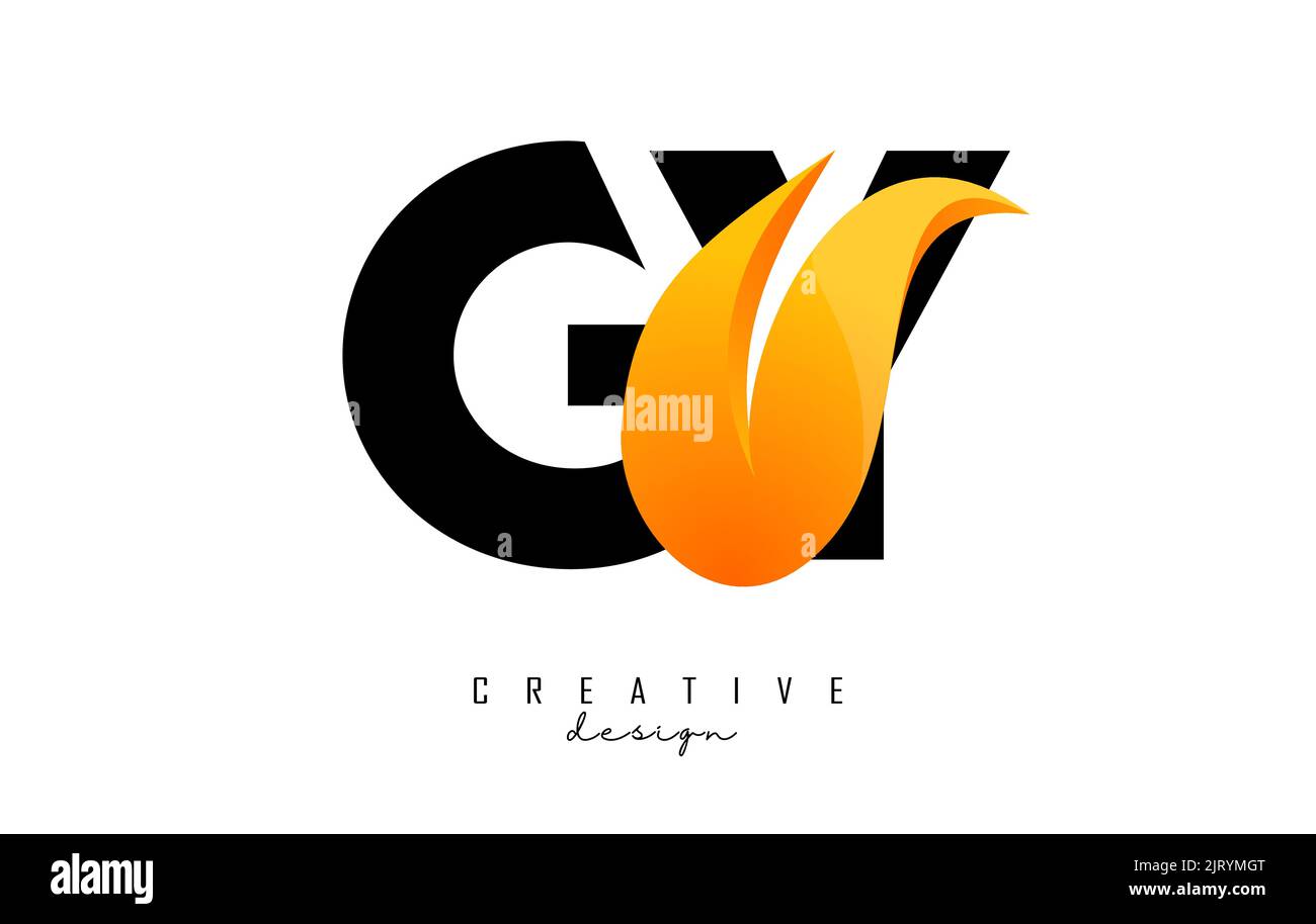 Vector illustration of abstract letters GY g y with fire flames and ...