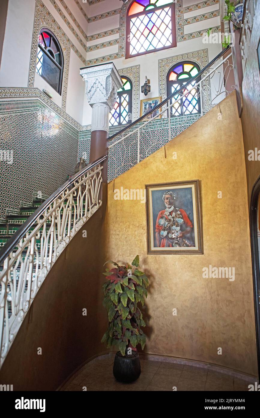Moroccan staircase, Meknes, Morocco Stock Photo - Alamy