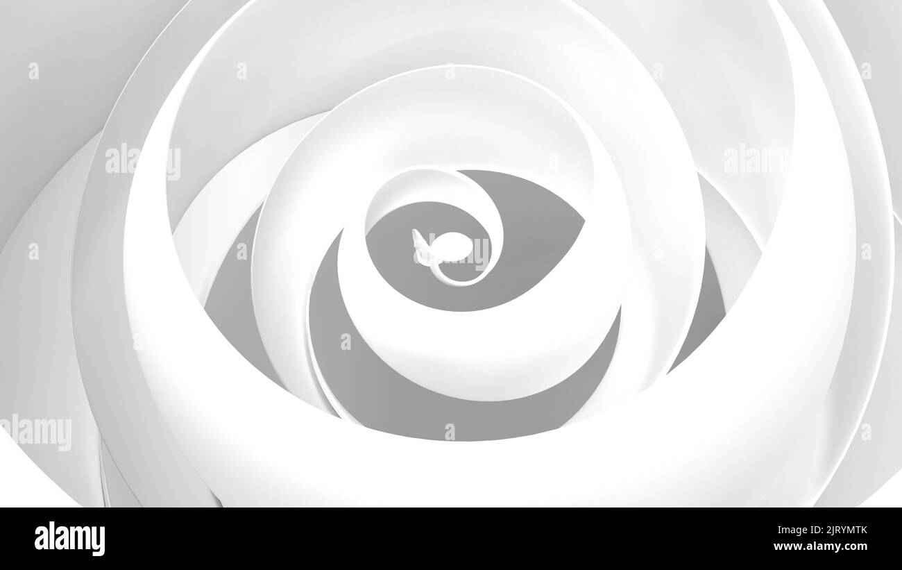 rendered simple-3D scene of modified spiral object forming a pattern of ...