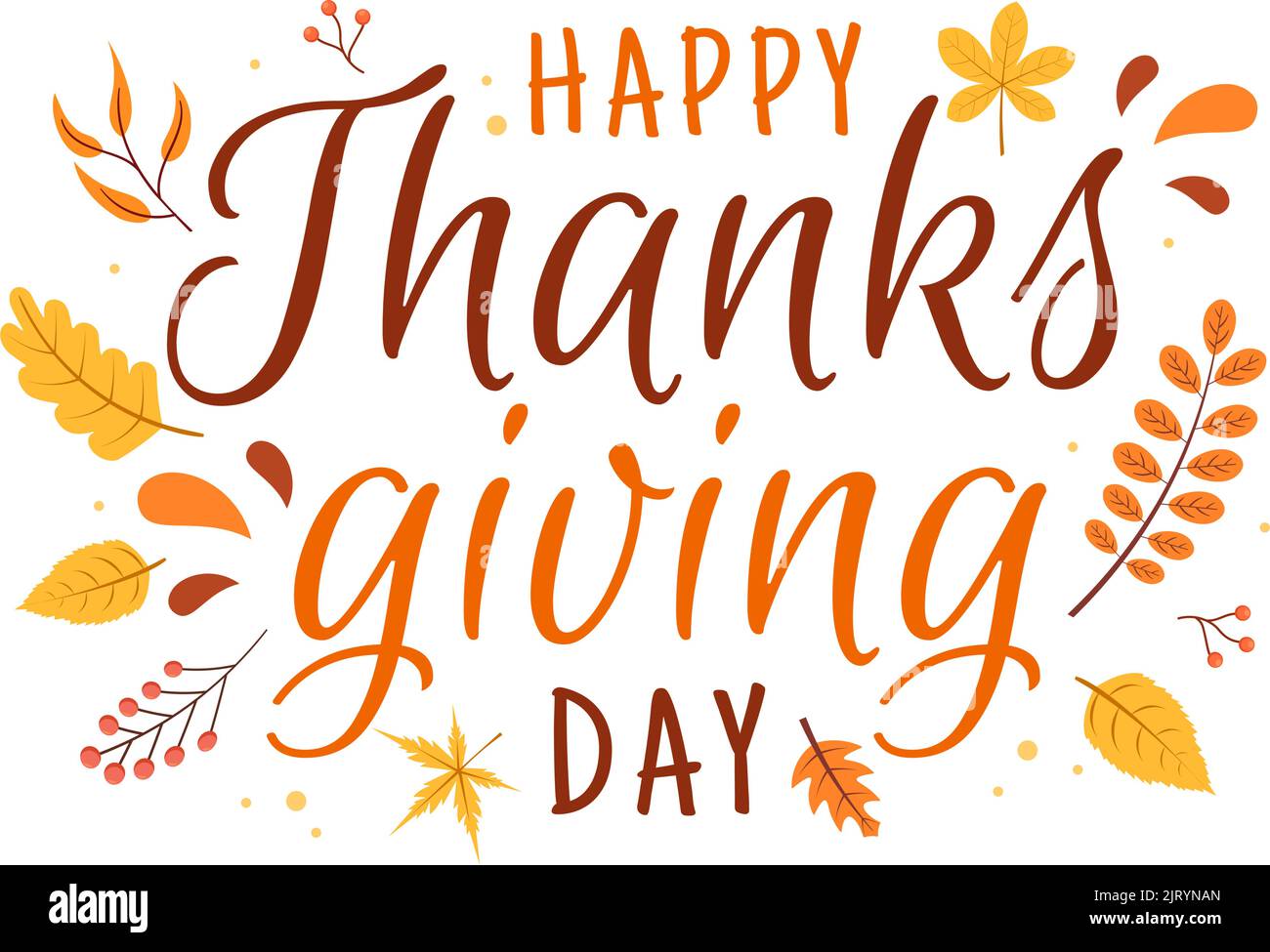 Happy Thanksgiving Celebration Template Hand Drawn Cartoon Flat ...