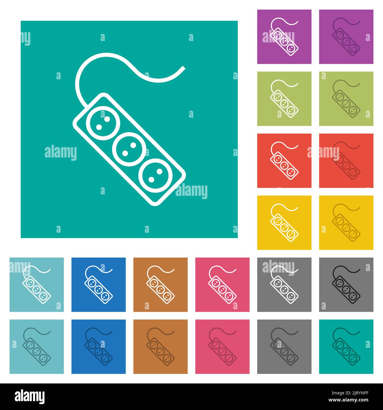 Portable electrical outlet with three sockets and cord outline multi ...