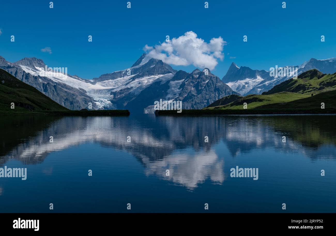 Mountains reflections I Bachalpsee lake Stock Photo - Alamy