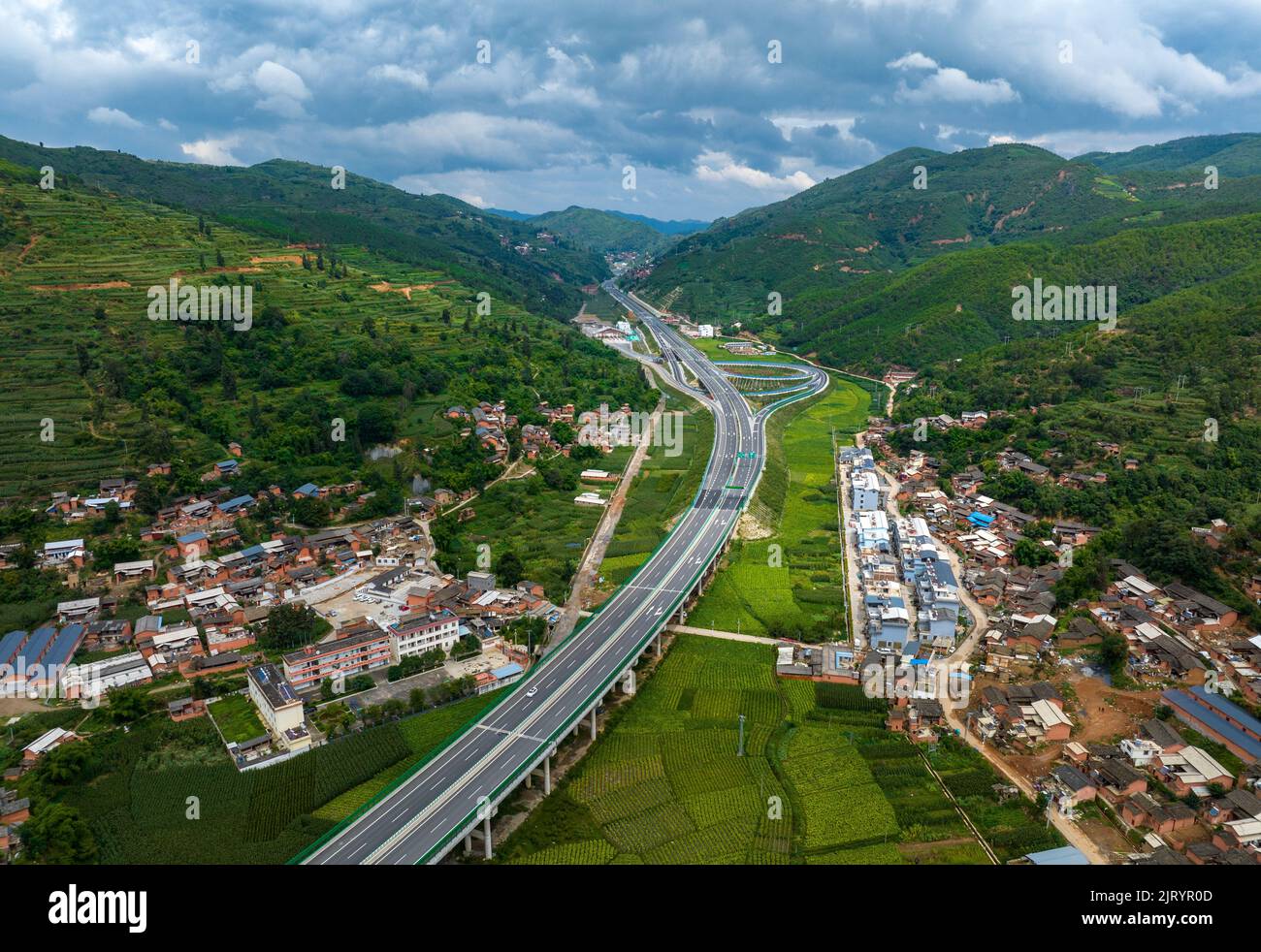 Chuxiong. 26th Aug, 2022. Aerial photo taken on Aug. 26, 2022 shows a ...