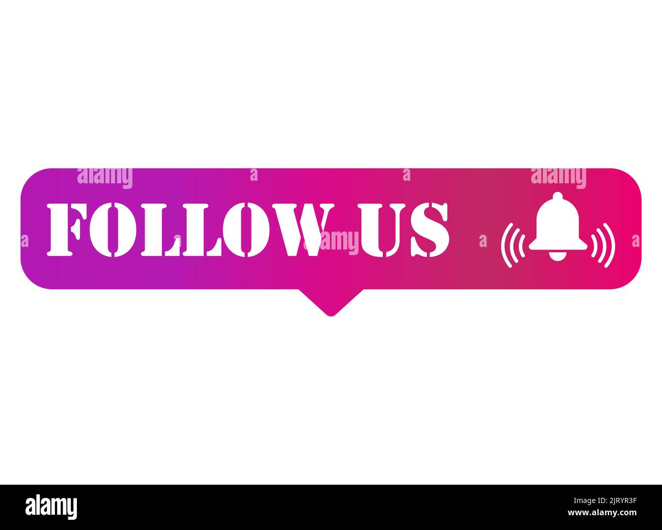 Follow us graphic concept symbol, speech button web label, vector ...