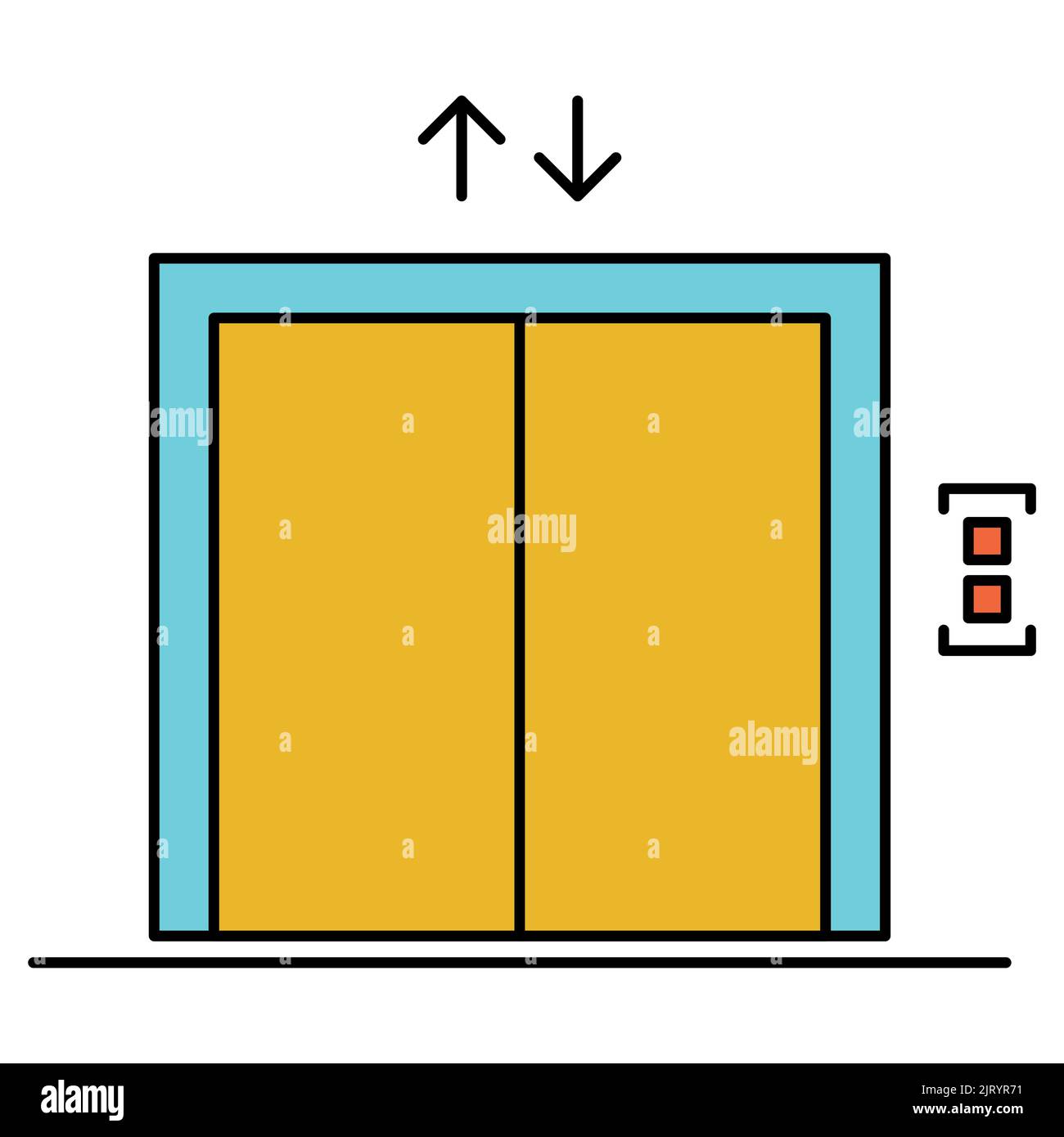 Lift elevator icon, graphic design entrance sign, building doorway ...