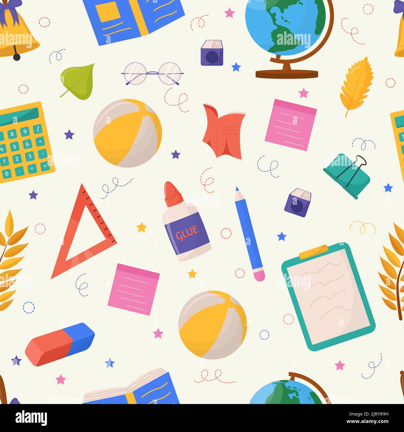 School and education related objects seamless pattern. Vector ...