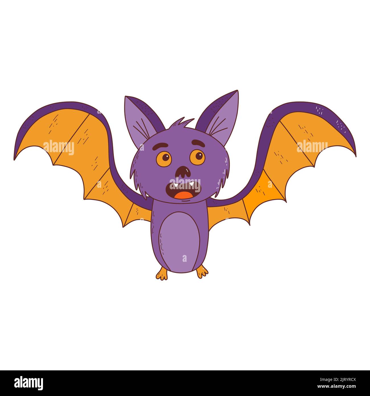 Cartoon Bat Halloween Element Trick Or Treat Concept Vector