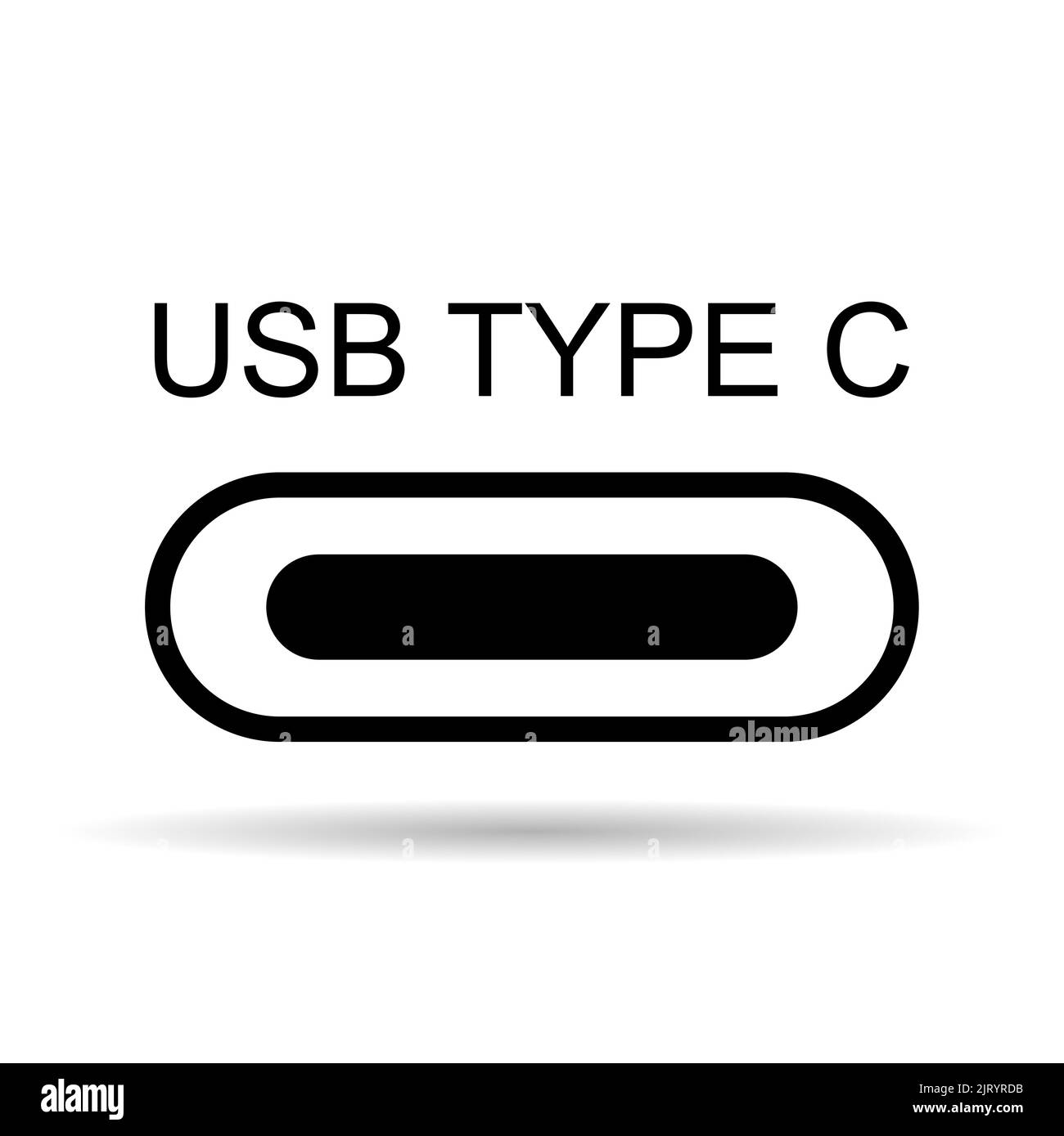 USB icon technology with shadow, connect device sign, electronic ...