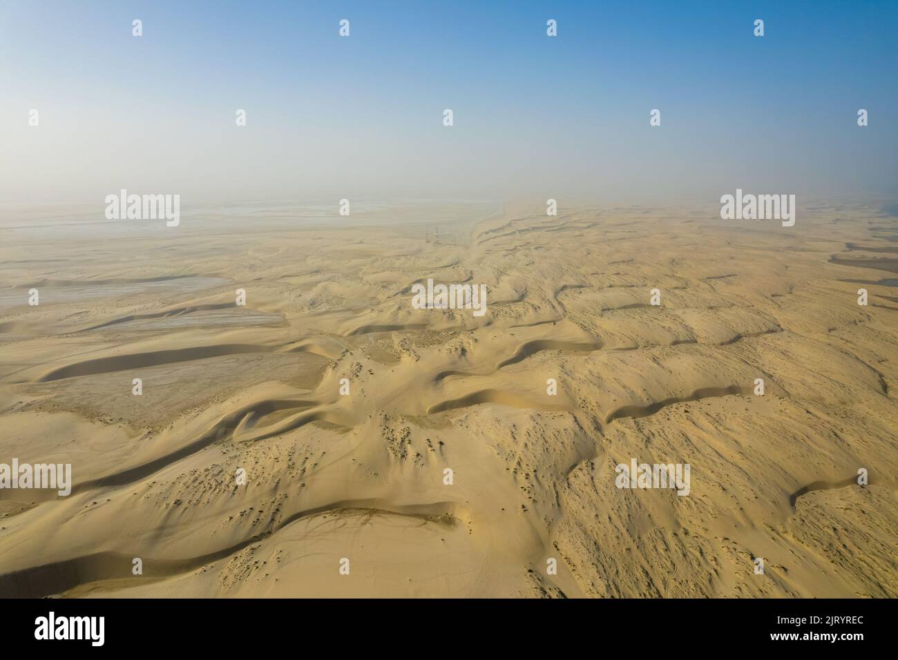 A vast landscape of Sealine Desert and Sand Dunes in Qatar Stock Photo ...