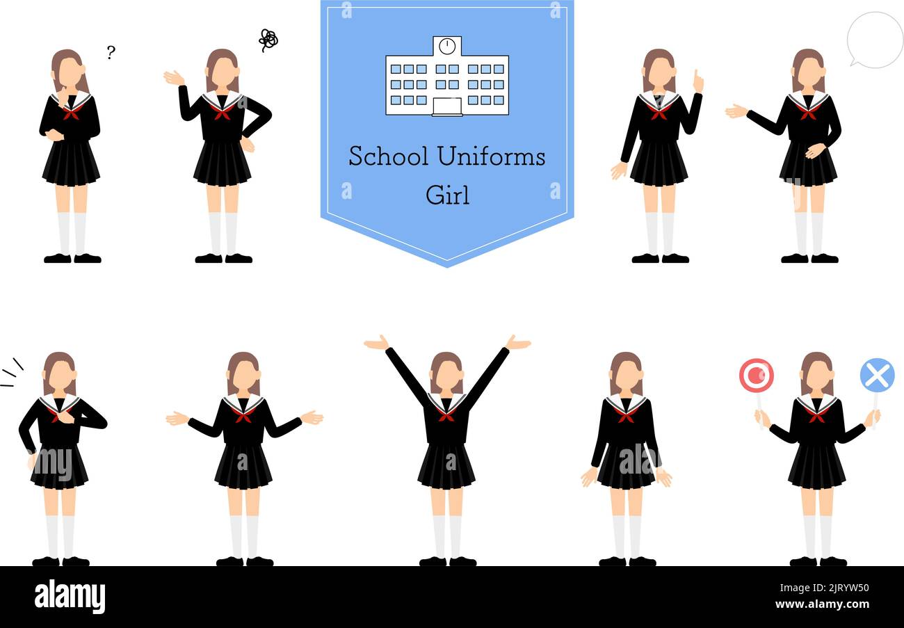 High School Student In Uniform Clipart