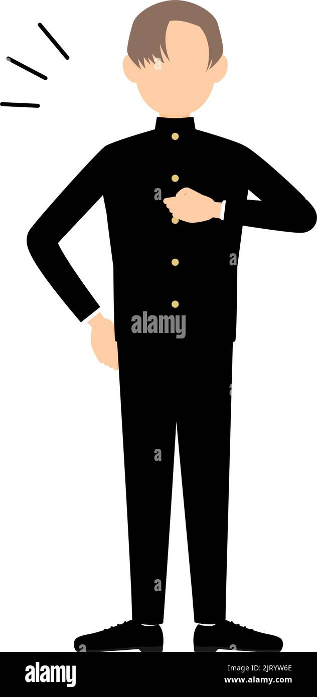 Boy wearing school uniform, Leave it to me to beat my chest Stock ...