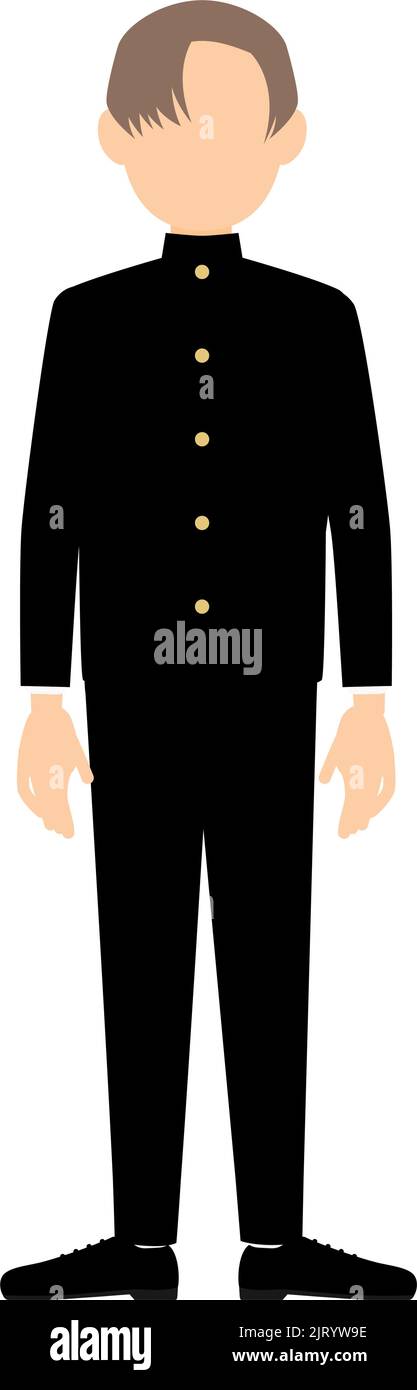 Boy wearing school uniform, Stand upright Stock Vector Image & Art - Alamy