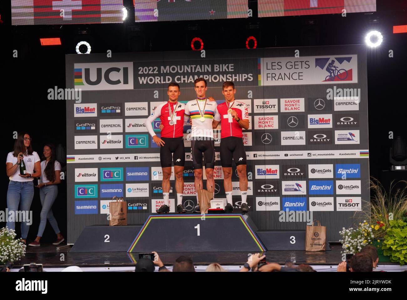 Les Gets, France. 26th Aug, 2022. GAZE Samuel, Filippo colombo and ...