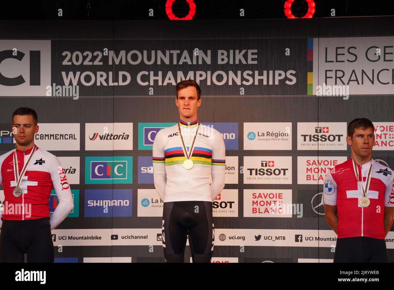 Les Gets, France. 26th Aug, 2022. GAZE Samuel, Filippo colombo and ...