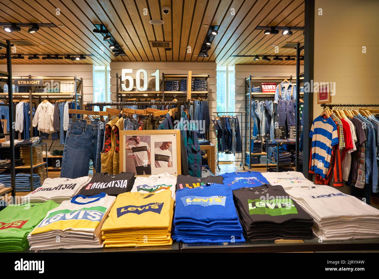 KUALA LUMPUR, MALAYSIA - CIRCA JANUARY, 2020: interior shot of Levi's ...