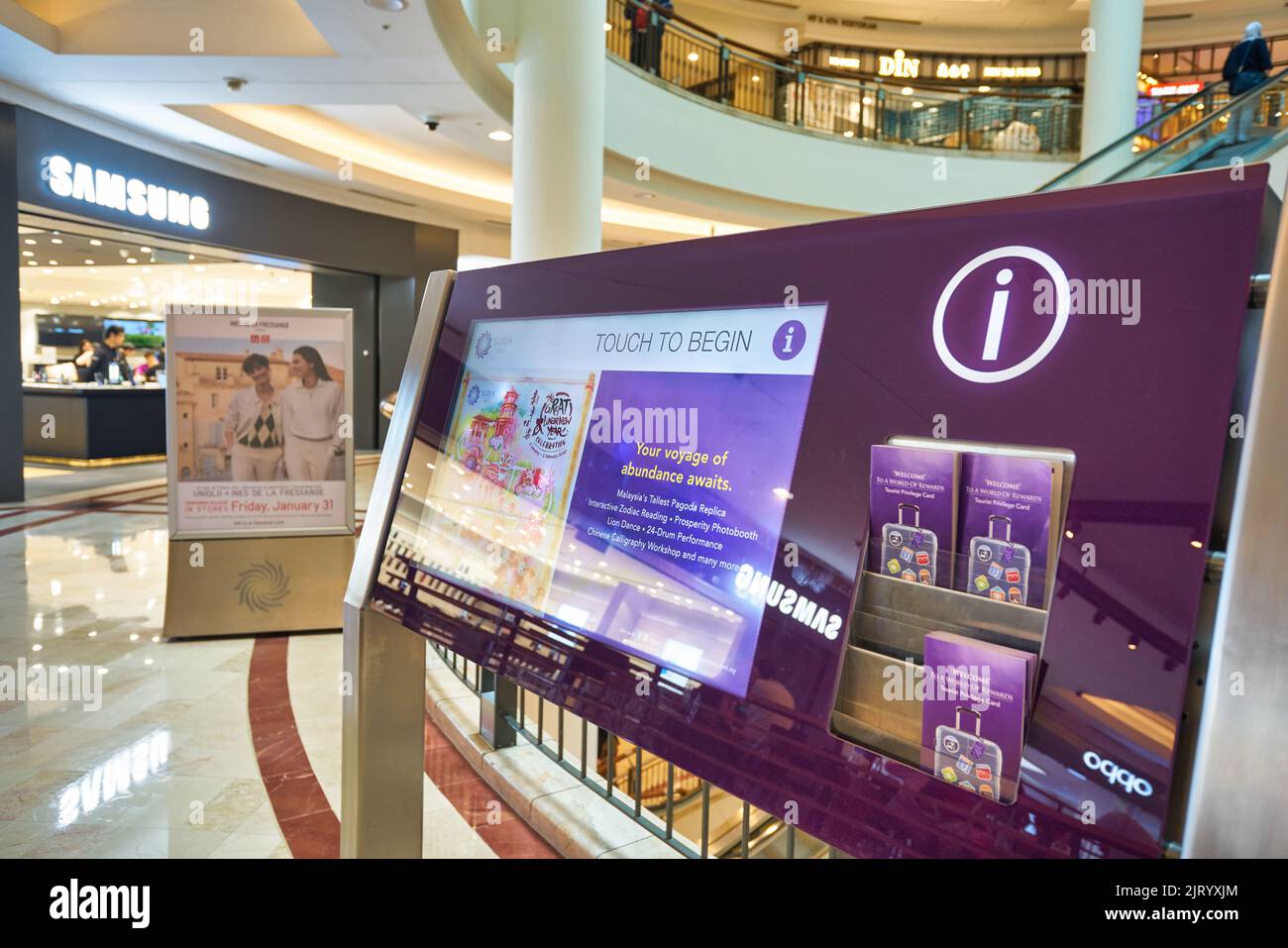 KUALA LUMPUR, MALAYSIA - CIRCA JANUARY, 2020: touch screen information ...