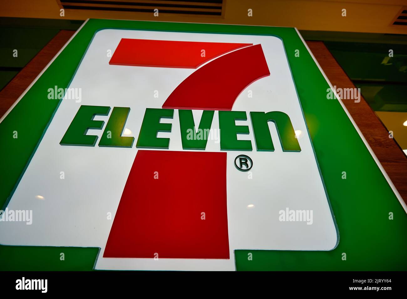 KUALA LUMPUR, MALAYSIA - CIRCA JANUARY, 2020: close up shot of 7-Eleven ...