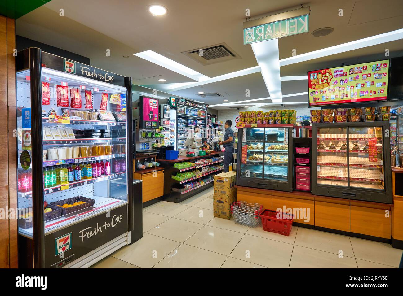 KUALA LUMPUR, MALAYSIA - CIRCA JANUARY, 2020: interior shot of 7-Eleven store in Kuala Lumpur ...