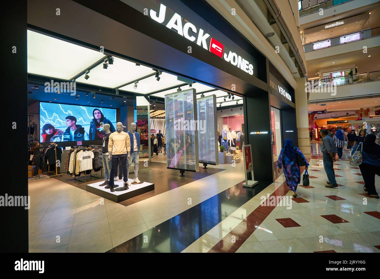 KUALA LUMPUR, MALAYSIA - CIRCA JANUARY, 2020: Jack & Jones sign logo ...