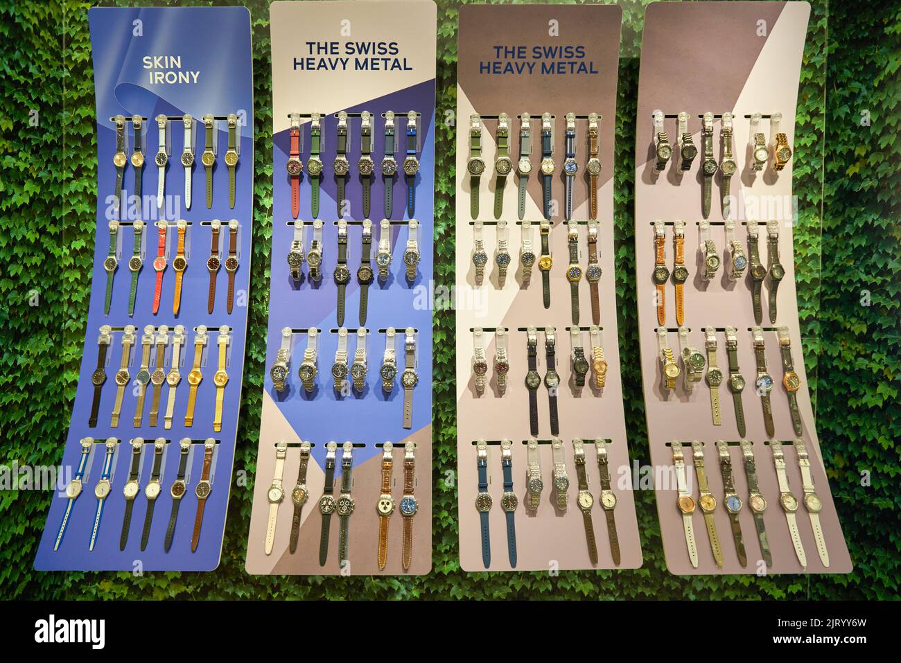 KUALA LUMPUR, MALAYSIA - CIRCA JANUARY, 2020: interior shot of Swatch ...