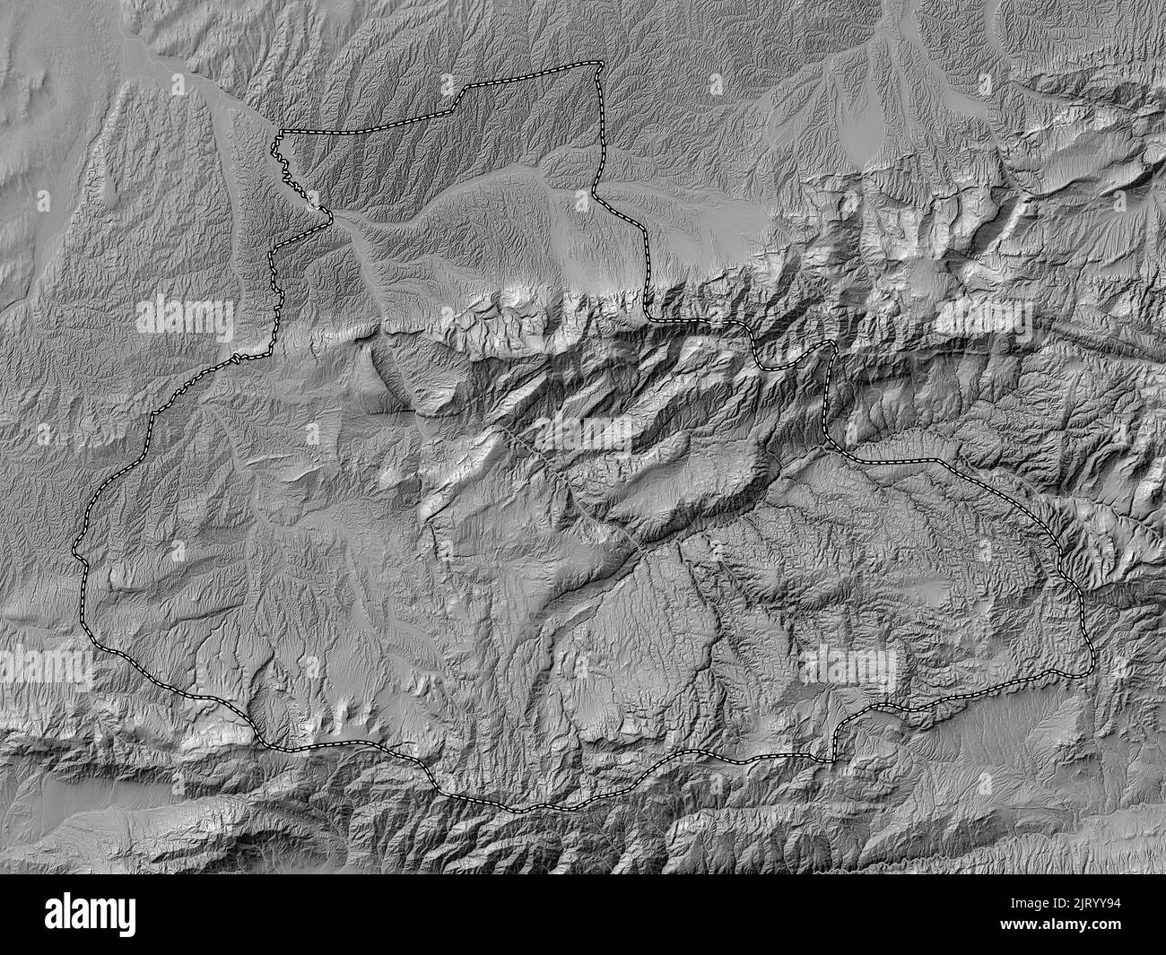 Badghis, province of Afghanistan. Bilevel elevation map with lakes and ...