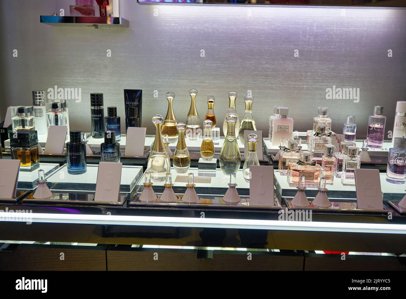 KUALA LUMPUR, MALAYSIA - CIRCA JANUARY, 2020: bottles of Dior fragrance ...