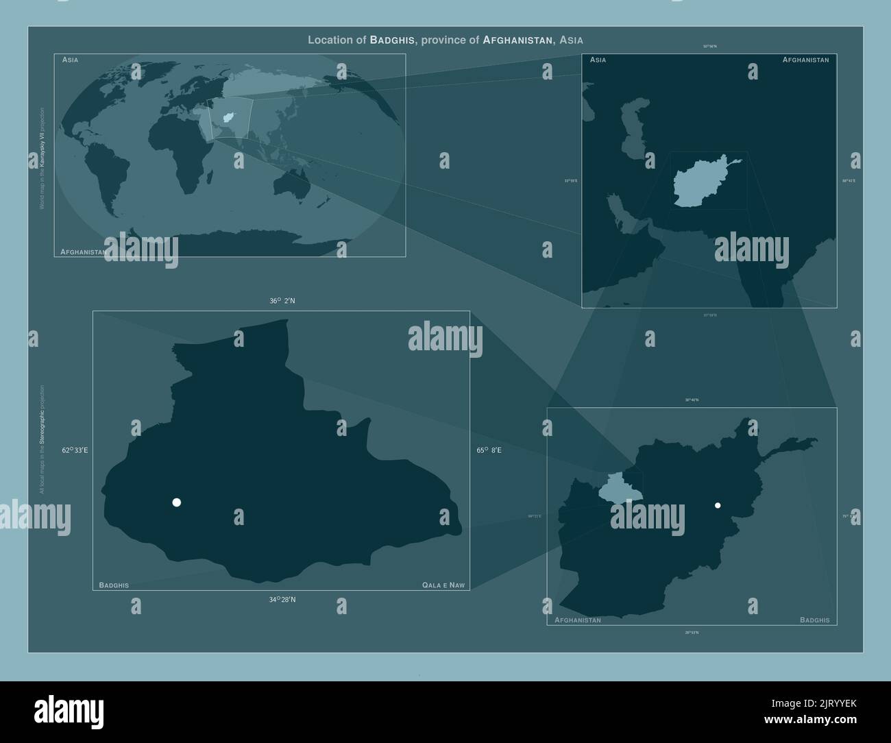Badghis, province of Afghanistan. Diagram showing the location of the ...