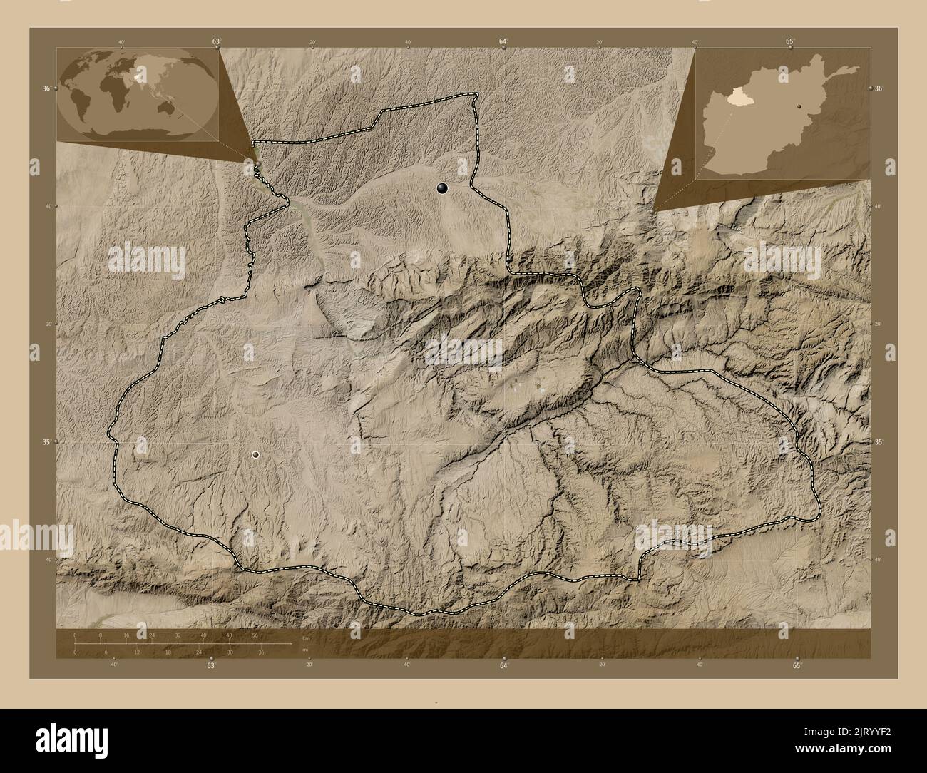 Badghis, province of Afghanistan. Low resolution satellite map ...