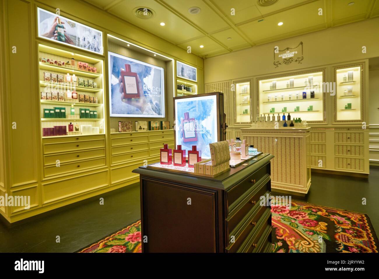 KUALA LUMPUR, MALAYSIA - CIRCA JANUARY, 2020: bottles of Gucci ...