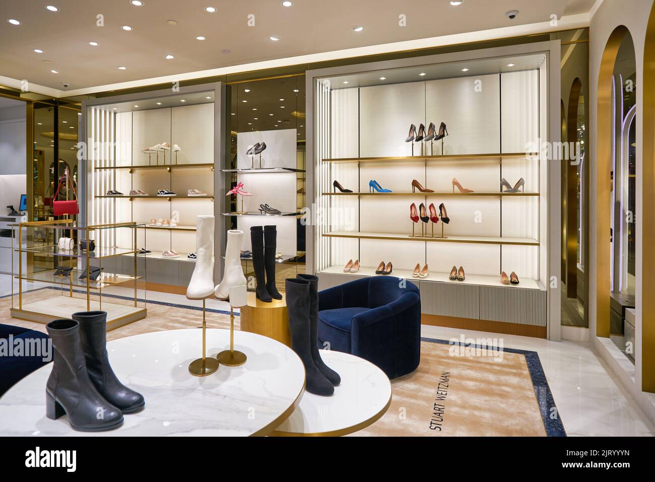 KUALA LUMPUR, MALAYSIA - CIRCA JANUARY, 2020: interior shot of Stuart Weitzman store at Suria ...