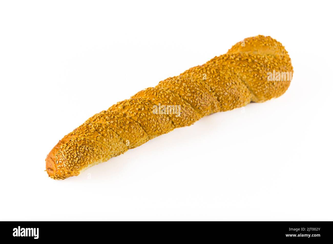 Fresh tasty looking bread braid covered with toasted white sesame seed ...