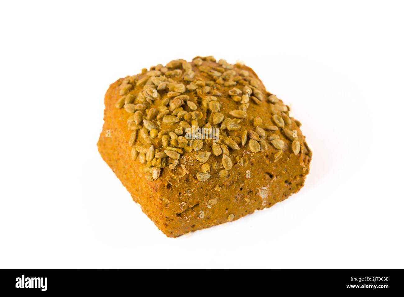 Little whole wheat square bread with sunflower seeds inside and as a ...