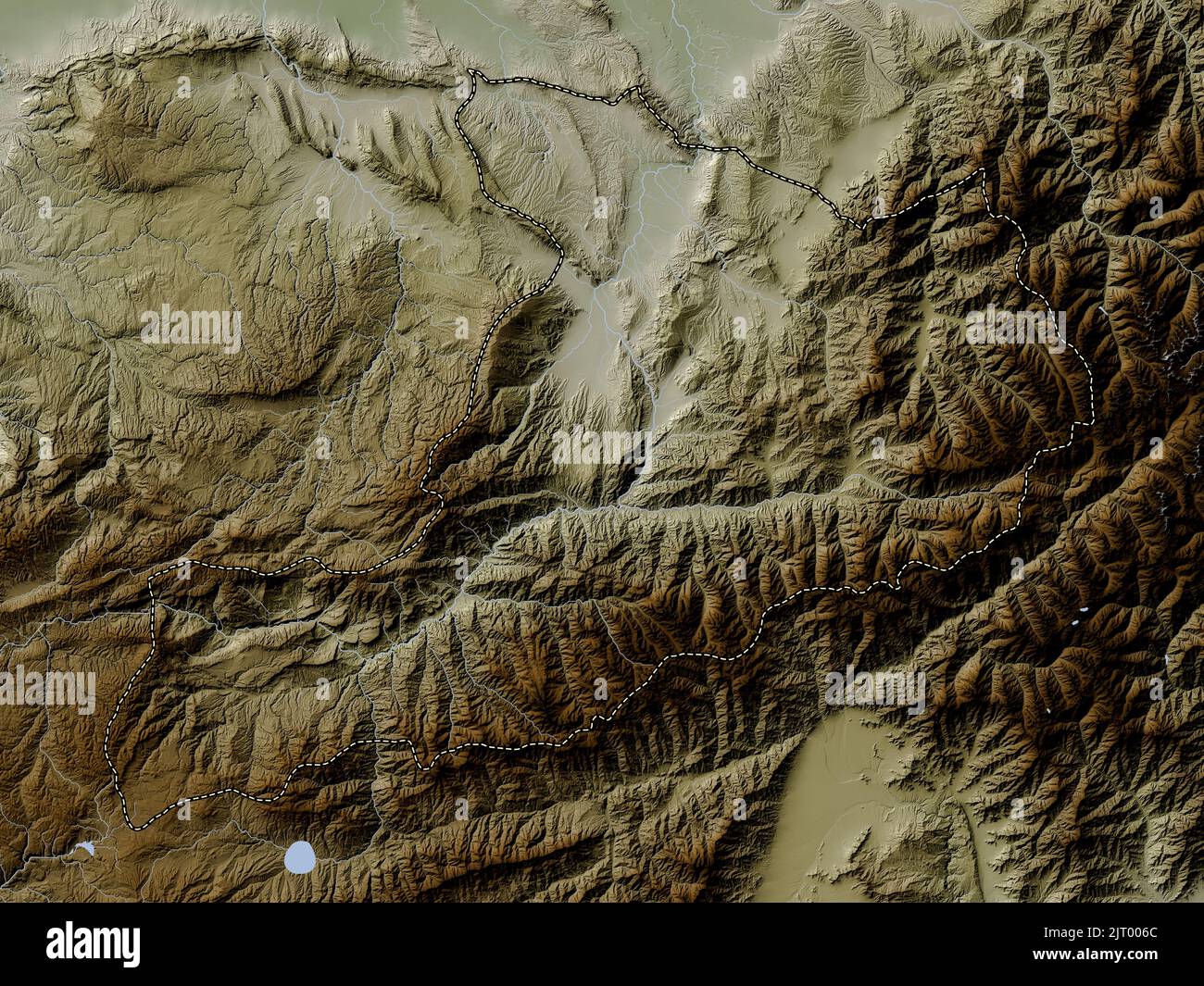 Baghlan, province of Afghanistan. Elevation map colored in wiki style ...