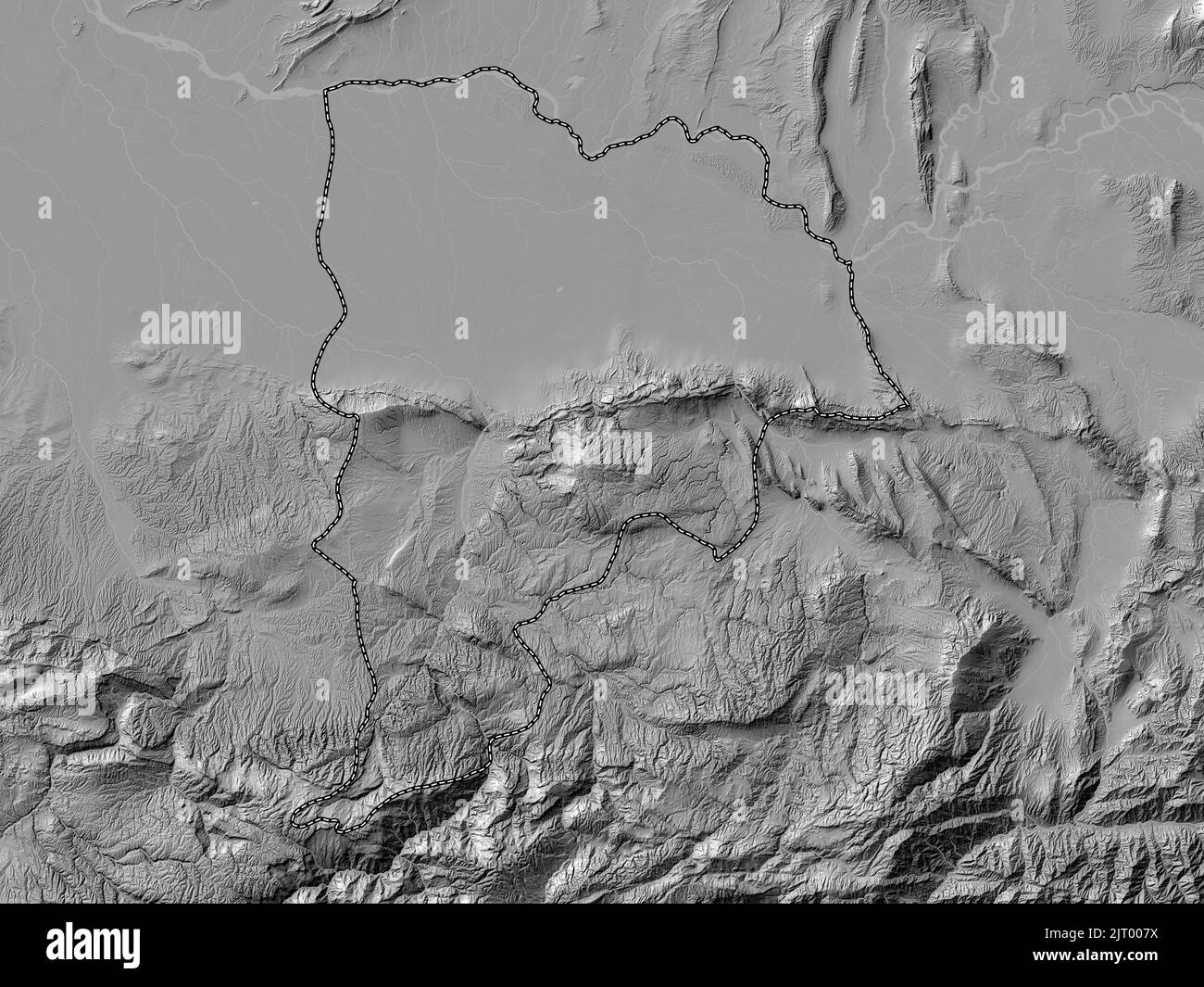 Balkh, province of Afghanistan. Bilevel elevation map with lakes and ...