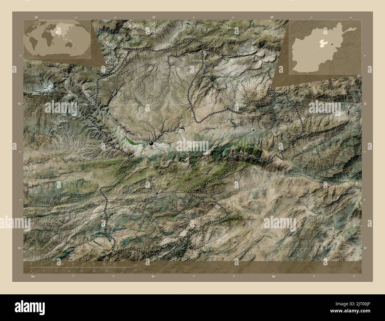 Bamyan, province of Afghanistan. High resolution satellite map ...