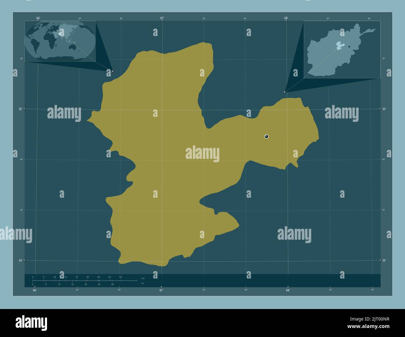 Bamyan, province of Afghanistan. Solid color shape. Corner auxiliary ...
